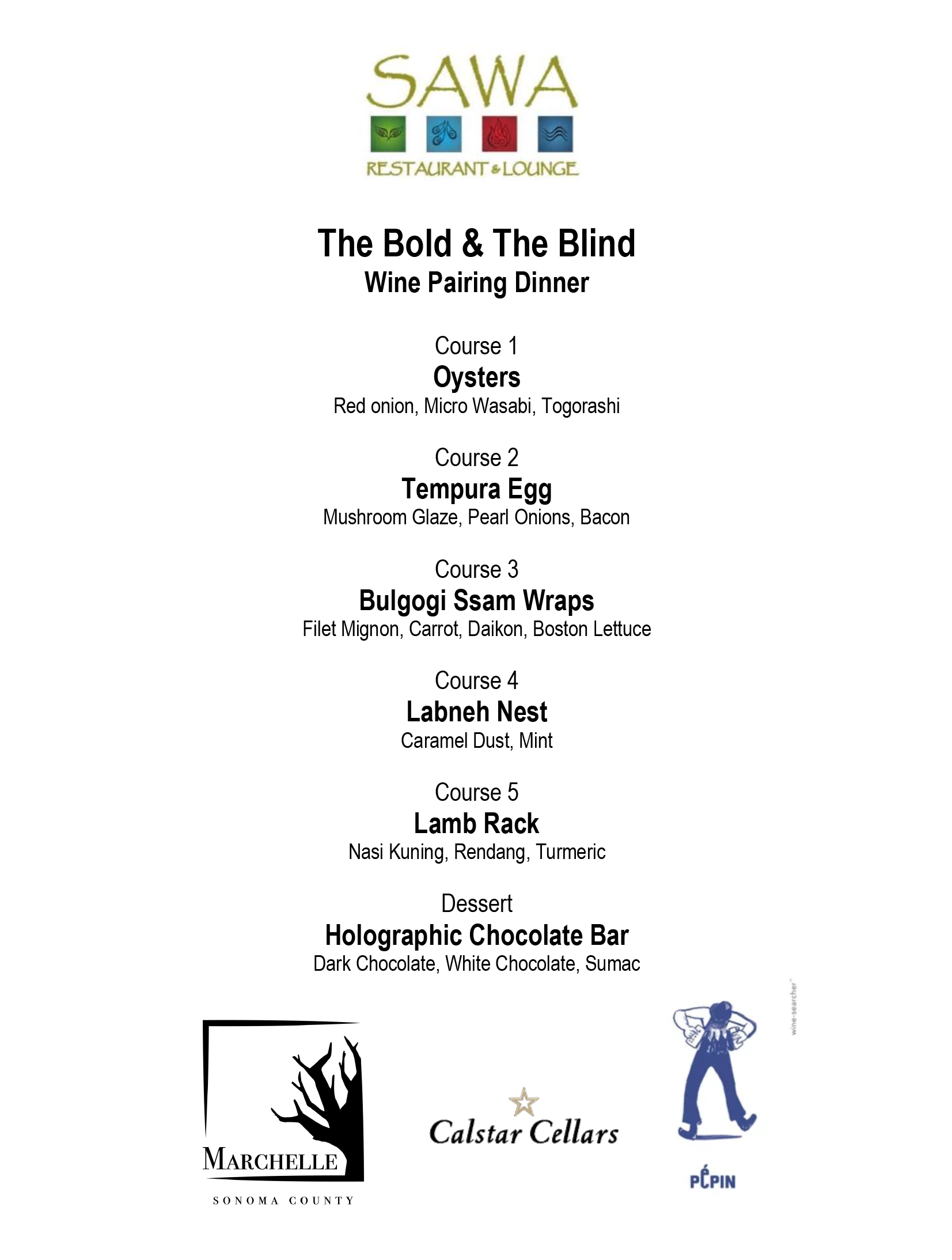 Bold And Blind Wine Dinner – Sawa Restaurant